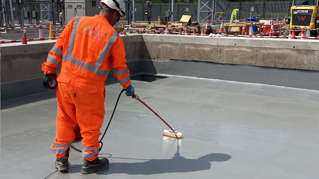 Installing Polyurea Coating for New Transformer Bund Lining System at ...