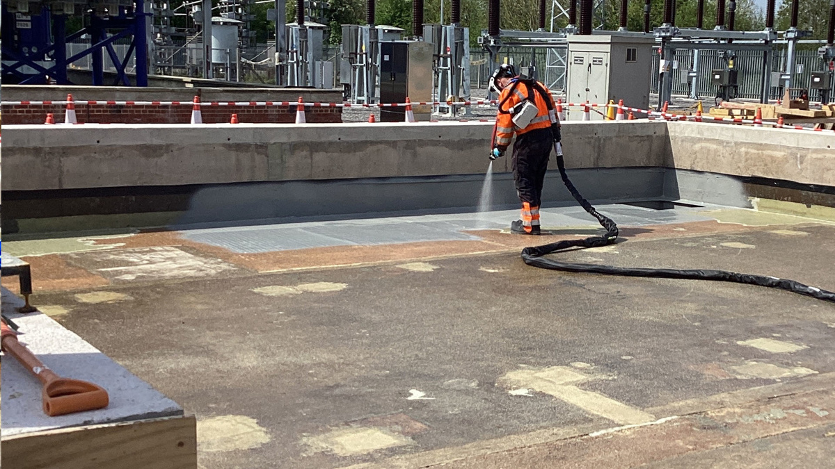 Installing Polyurea Coating for New Transformer Bund Lining System at ...